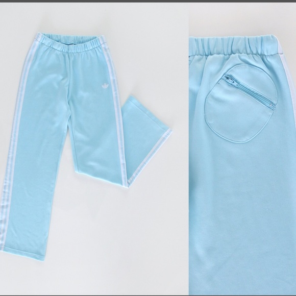 adidas | Pants & Jumpsuits | Adidas Baby Blue Bootcut Track Pants 200s ...